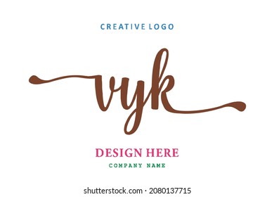 Vyk Lettering Logo Simple Easy Understand Stock Vector (Royalty Free ...