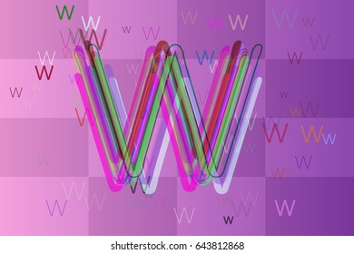 W Alphabet Art Vector Stock Vector (Royalty Free) 643812868