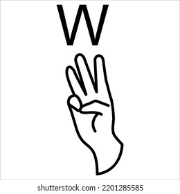 W Hand Sign Deaf Language Hand Stock Vector (Royalty Free) 2201285585 ...
