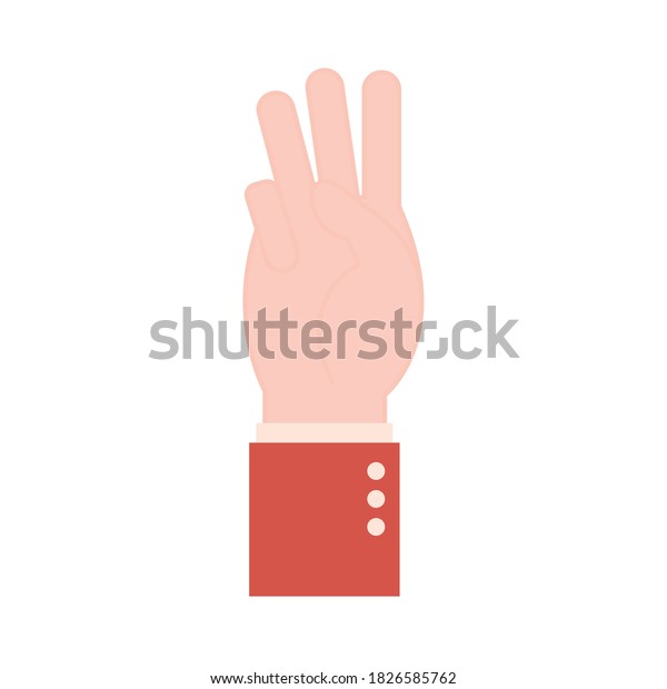W Hand Sign Language Flat Style Stock Vector (Royalty Free) 1826585762 ...