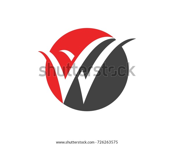 W Letter Check Mark Logo Design: vector de stock (libre de regalías ...