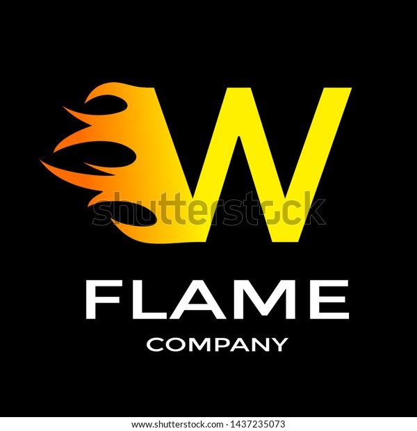 W Letter Flame Fire Vector Logo Stock Vector (Royalty Free) 1437235073 ...
