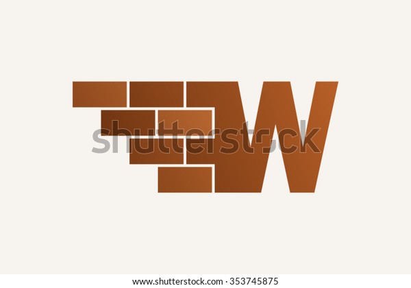 W Letter Logo Brick Wall Logo Stock Vector (Royalty Free) 353745875 ...