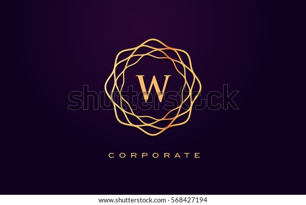 W Letter Logo Gold Letter Design Stock Vector (Royalty Free) 568427194 ...