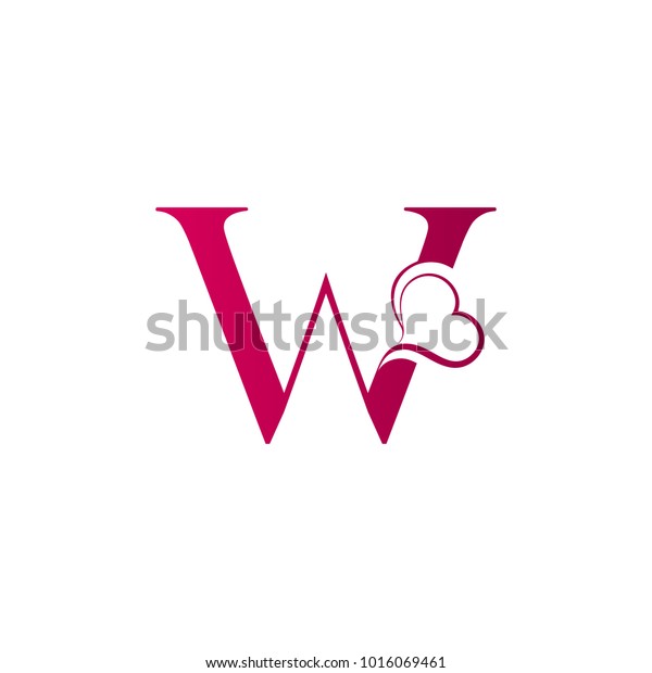 W Letter Logo Heart Icon Valentines Stock Vector (Royalty Free) 1016069461