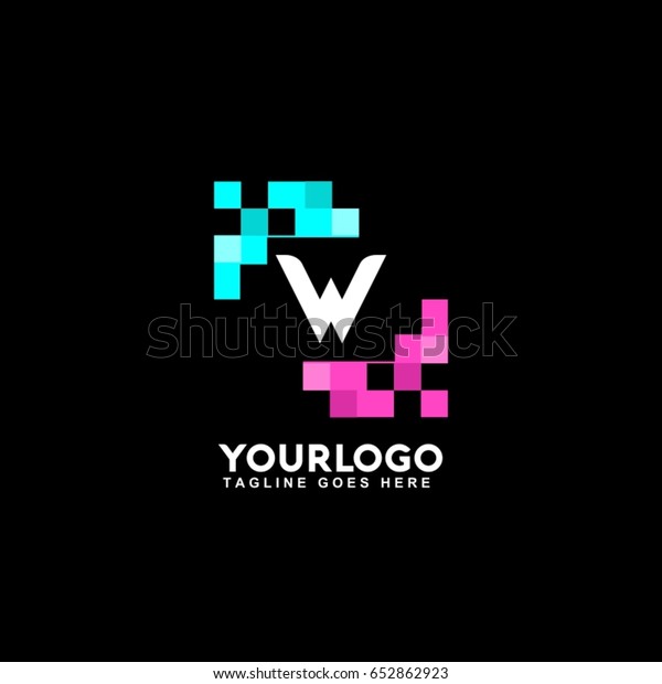 W Letter Pixel Art Design Logo Stock Vector (Royalty Free) 652862923 ...