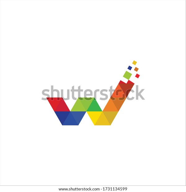 W Letter Pixel Logo Pixel Logo Stock Vector (Royalty Free) 1731134599 ...