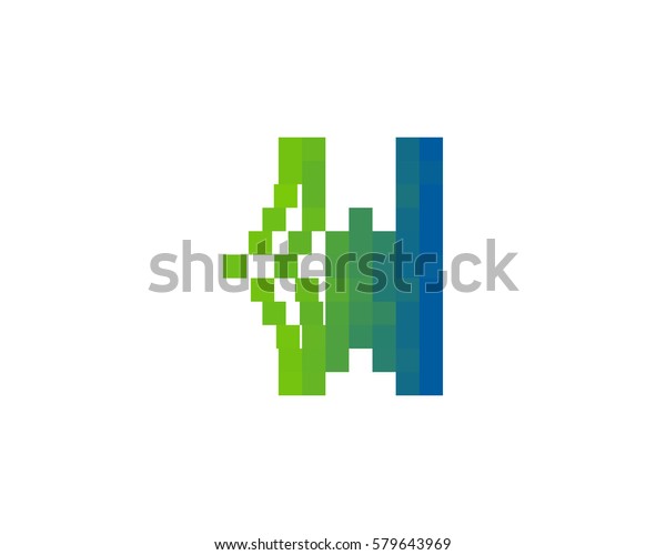 W Letter Pixel Logo Design Element Stock Vector (Royalty Free ...