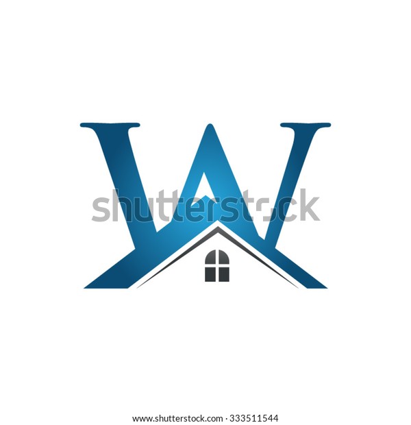 W Letter Roof Shape Logo Blue Stock Vector (Royalty Free) 333511544 ...