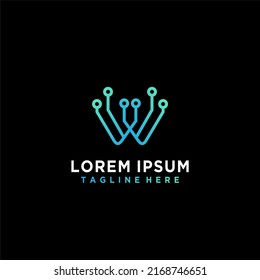 W Letter Technology Logo Template Stock Vector (Royalty Free ...