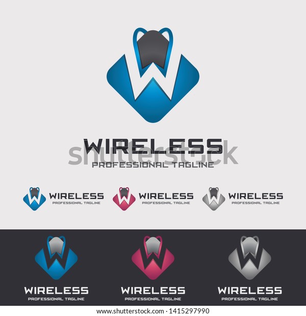 W Letter Wireless Logo Design Vector Stock Vector (Royalty Free) 1415297990