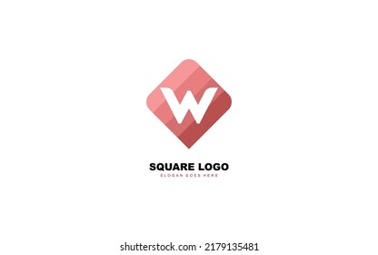 W Logo Square Identity Letter Template Stock Vector (Royalty Free ...
