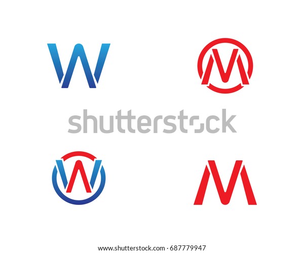 W M Letters Logo Symbols: vector de stock (libre de regalías) 687779947 ...