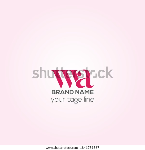 Wa Business Vector Logo Design Wa Stock Vector (Royalty Free) 1841751367