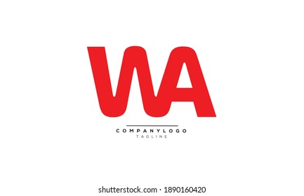 Wa Icon Monogram Letter Text Alphabet Stock Vector (Royalty Free ...