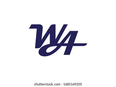 Wa Initial Letter Logo Design Graphic Stock Vector (Royalty Free ...