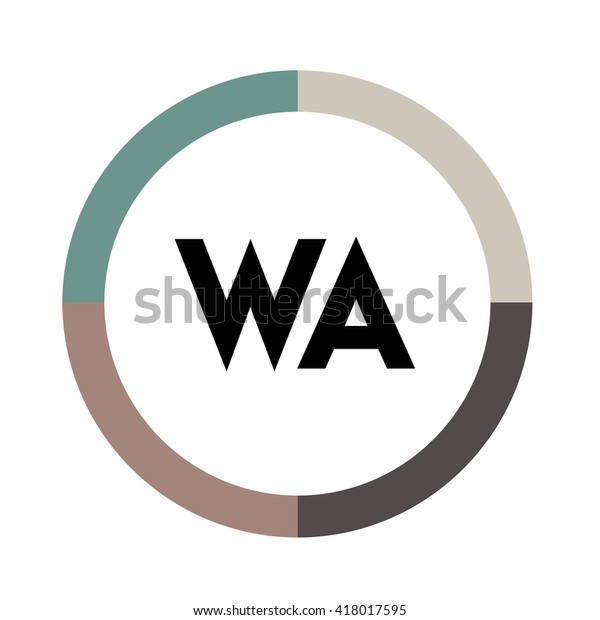 Wa Letters Four Colors Abstract Background Stock Vector (Royalty Free ...