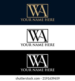 Wa Letters Monogram Logo Fully Editable Stock Vector (Royalty Free ...