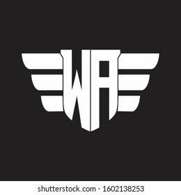 Wa Logo Monogram Emblem Wings Element Stock Vector (Royalty Free ...