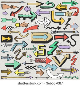 Wacky Doodle Arrows Collection Vector Hand Stock Vector (Royalty Free ...