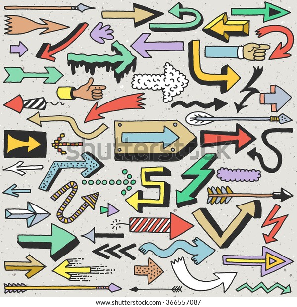 Wacky Doodle Arrows Collection Vector Hand Stock Vector (Royalty Free ...