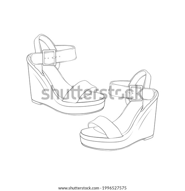 Wadges Line Drawing Wadges Outline Drawing Stock Vector (Royalty Free ...