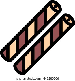 Wafer Rolls Outline Icon Stock Vector (Royalty Free) 448283506 ...