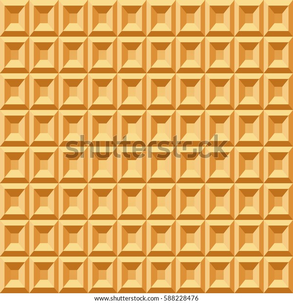 Wafer Seamless Pattern Baked Waffle Repeating Stock Vector Royalty