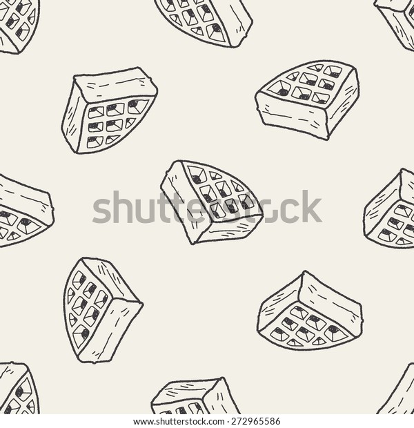 Waffle Doodle Seamless Pattern Background Stock Vector (Royalty Free ...