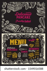 Waffle Pancake Menu Template Restaurant On Stock Vector (Royalty Free ...