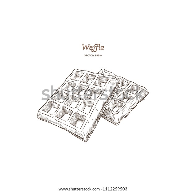 Waffles Hand Draw Sketch Vector Stock Vector (Royalty Free) 1112259503