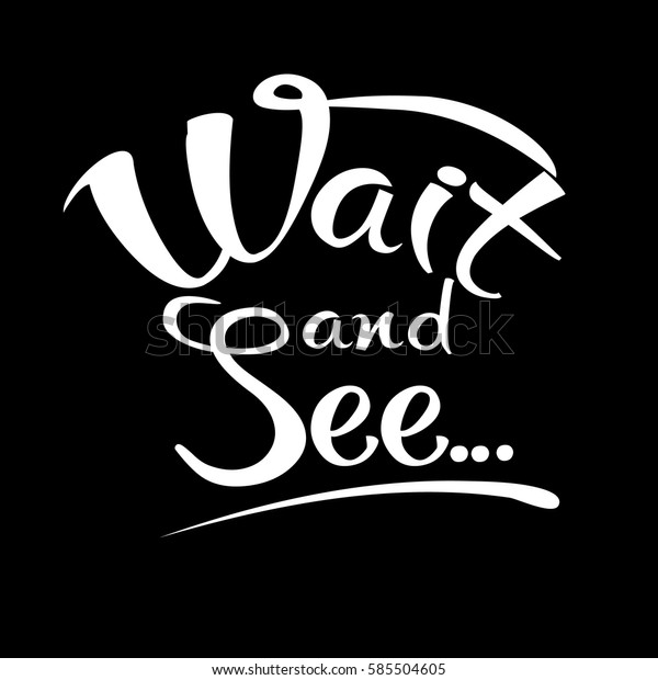 Wait See Modern Calligraphic Isolated White Stock Vector (Royalty Free ...