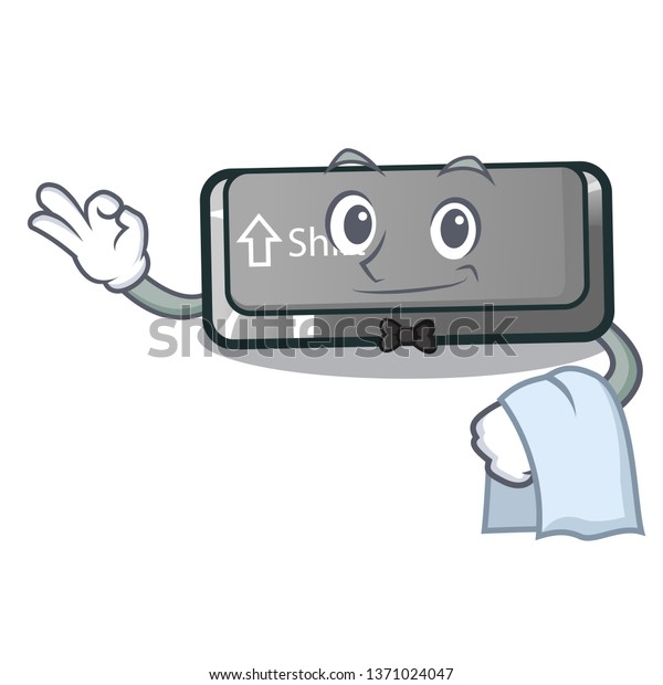 Waiter Button Shift Cartoon Shape Stock Vector (Royalty Free ...