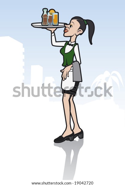Waiter Girl Stock Vector (Royalty Free) 19042720 | Shutterstock