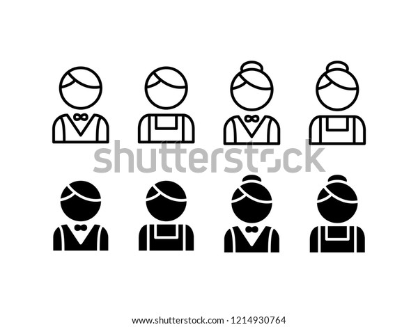 Waiter Icon Logo Vector Symbol Bartender Stock Vector (Royalty Free ...