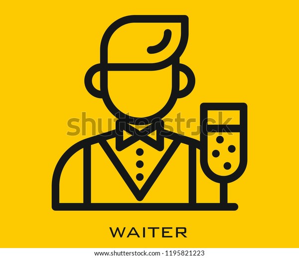 Waiter Icon Signs Stock Vector (Royalty Free) 1195821223 | Shutterstock