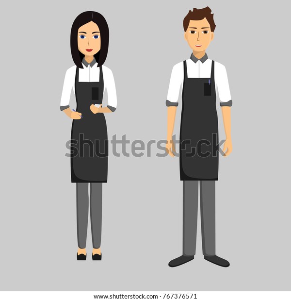 Waiters Girl Men Taking Order Vector Stock Vector (Royalty Free ...