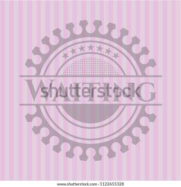 Waiting Badge Pink Background Stock Vector (Royalty Free) 1122655328 ...