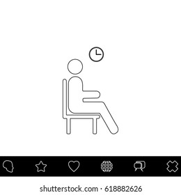 Waiting Outline Simple Vector Icon On Stock Vector (Royalty Free ...