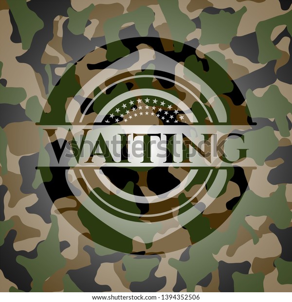 Waiting Camouflage Emblem Vector Illustration Detailed Stock Vector ...