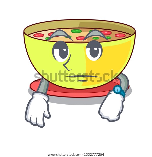 Waiting Corn Chowder Cartoon Plate Stock Vector (Royalty Free) 1332777254