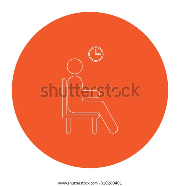 Waiting Flat Outline White Pictogram Orange Stock Vector (Royalty Free ...