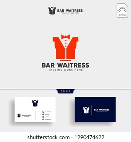 Waitress Bar Waiter Creative Logo Template Stock Vector (Royalty Free ...