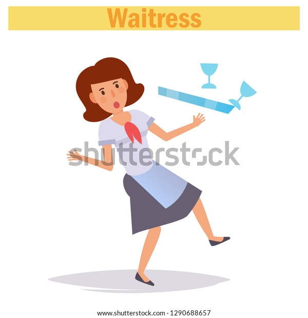 Waitress Vector Cartoon Isolated Art On Stock Vector (Royalty Free ...