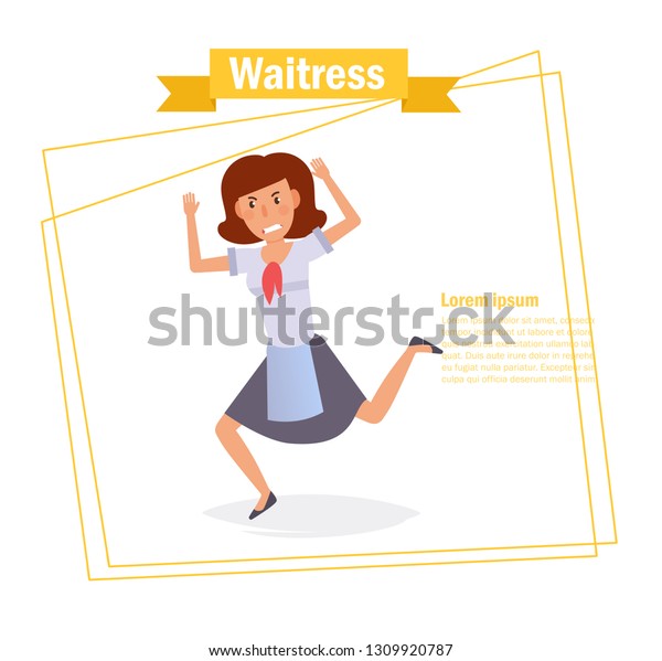 Waitress Vector Cartoon Isolated Art On Stock Vector (Royalty Free ...