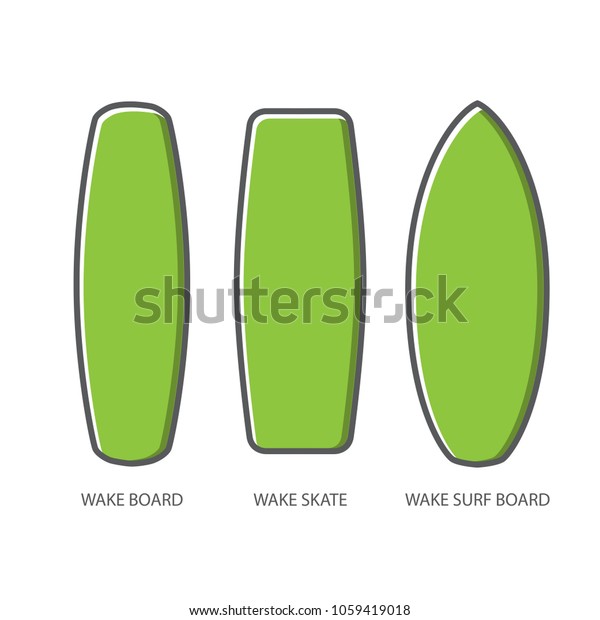 Wake Board Wake Skate Wake Surf Stock Vector (Royalty Free) 1059419018 ...