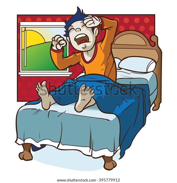 Waking Morning Cartoon Stock Vector (Royalty Free) 395779912 | Shutterstock