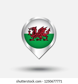 Wales Flag Round Pin Icon Vector: เวกเตอร์สต็อก (ปลอดค่าลิขสิทธิ์ ...