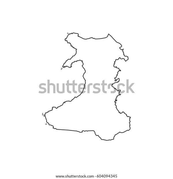 Wales Map Silhouette Illustration On White Stock Vector (Royalty Free ...