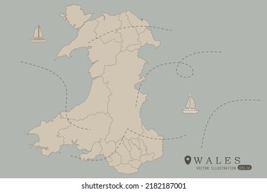 Wales Map World Map International Vector Stock Vector (Royalty Free ...
